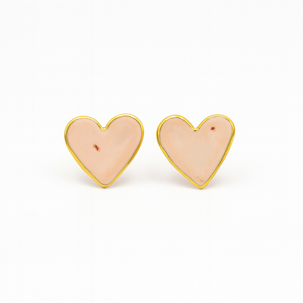 Cercei inima mică roz. Gruni